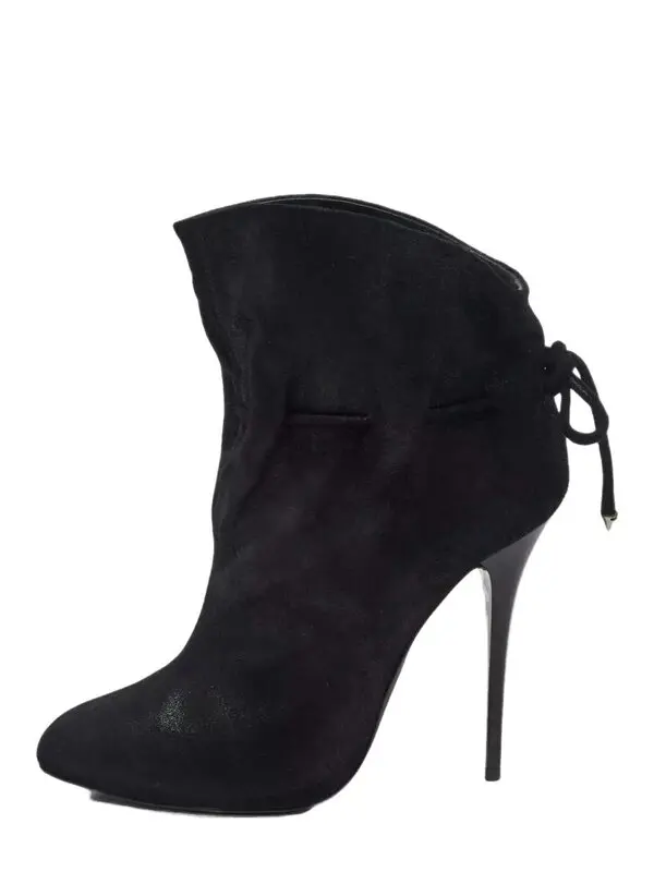 GIUSEPPE ZANOTTI Draped Drawstring Ankle Boots - Black