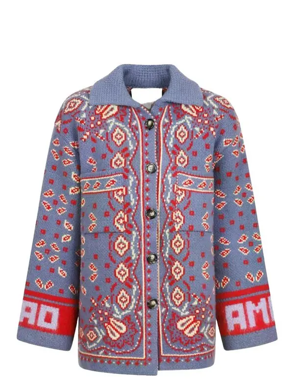 Giada Benincasa Soho Intarsia-knit Cardigan - Blue