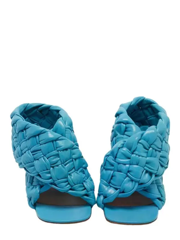 Bottega Veneta The Bold Intrecciato Leather Sandals - Blue