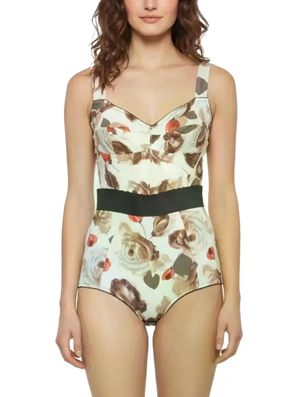 Dolce & Gabbana Floral-print Bodysuit - Neutrals