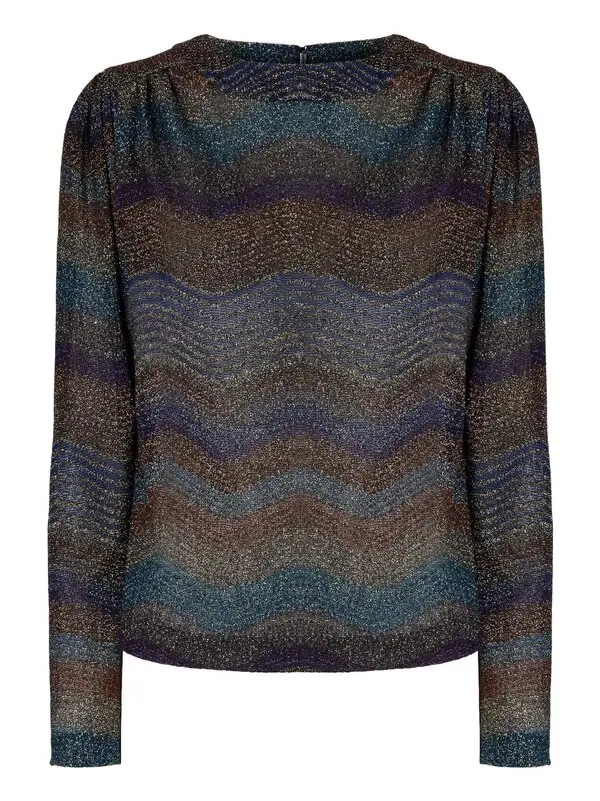 Missoni Viscose Lamé Sweater With Wave Motif - Multicoloured