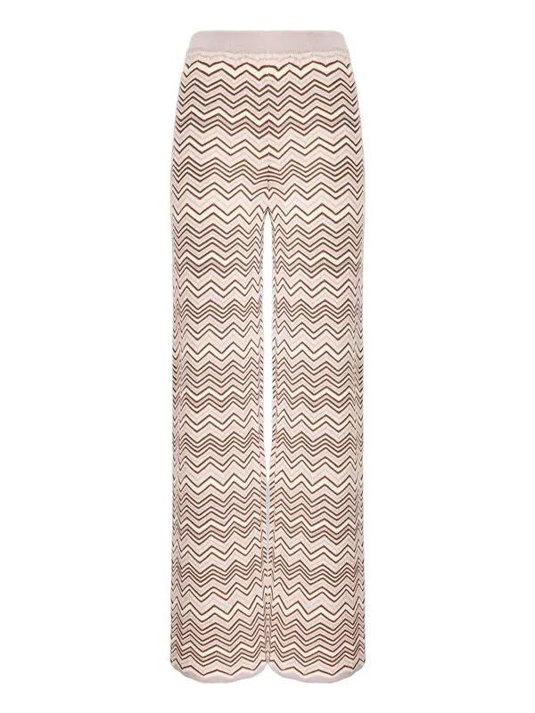 Missoni Viscose And Cotton Lamé Chevron Palazzo Trousers - Multicoloured
