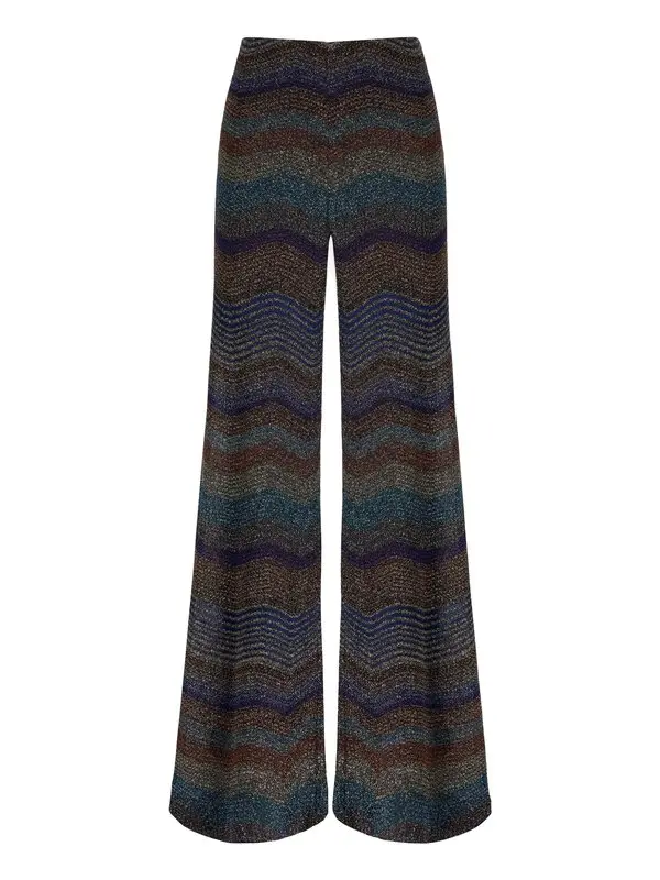 Missoni Palazzo Trousers With Wave Motif - Multicoloured
