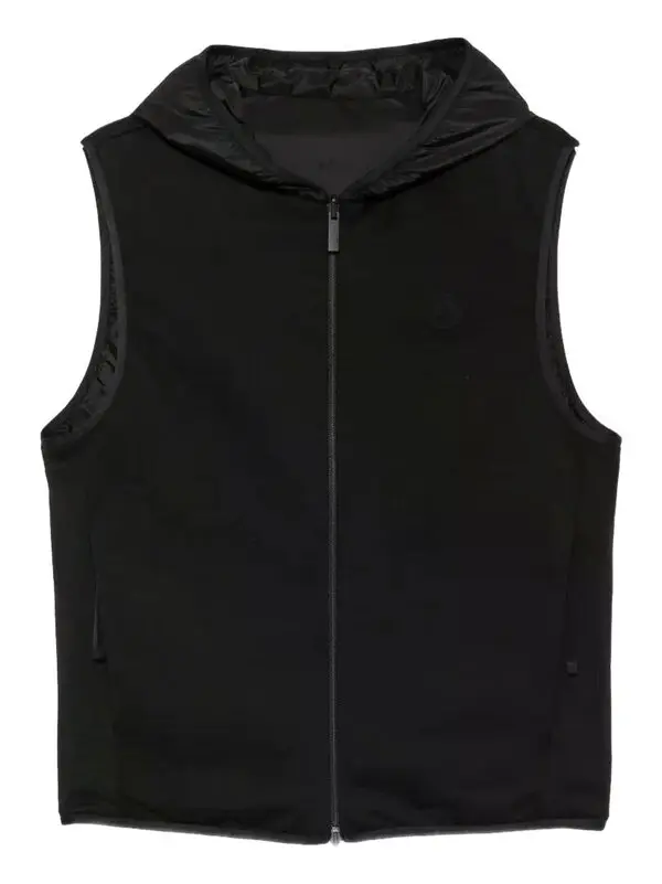 Moncler Hooded Zip-up Gilet - Black