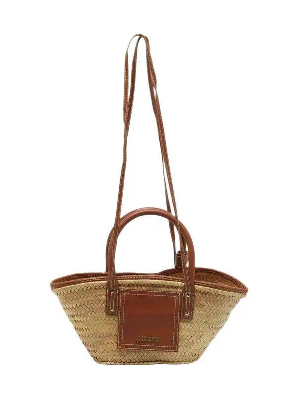 Jacquemus Small Soli Leather-trimmed Beach Bag - Neutrals