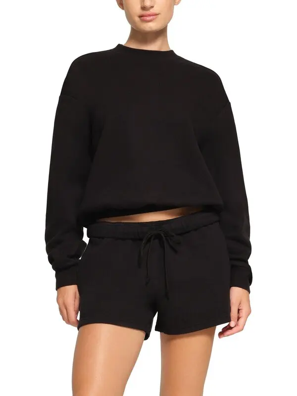 SKIMS Crewneck | Black | | Cotton Fleece - Onyx