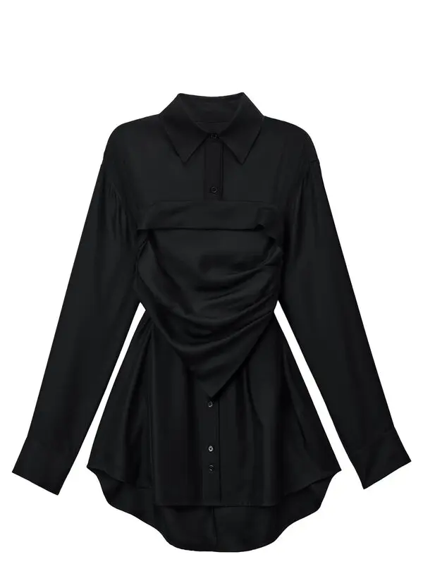 Alexander Wang Pre-styled Scarf Bustier Mini Dress - Black