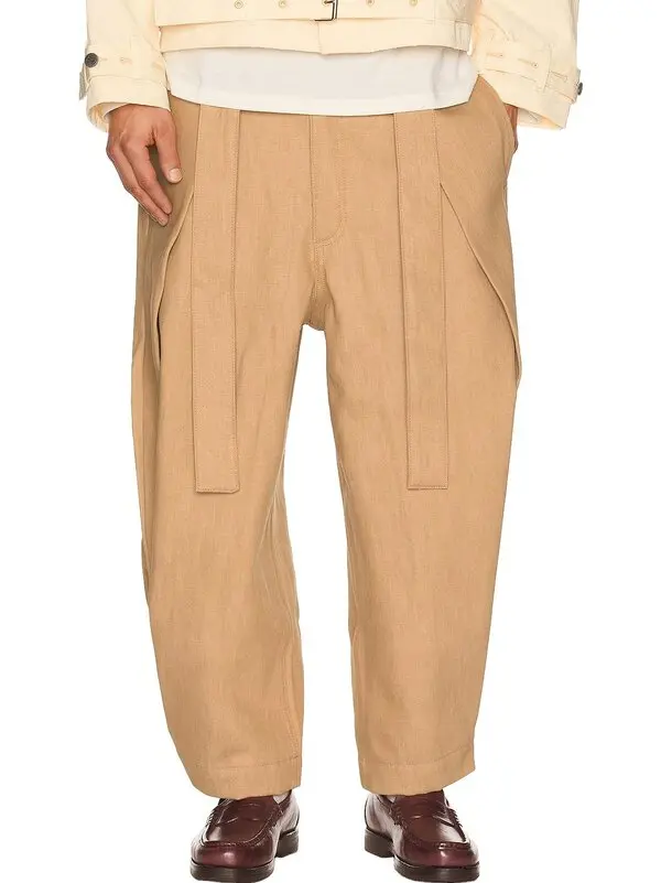 ART COMMUNITY Kimono Japanese Denim Pant In Brown - Bread