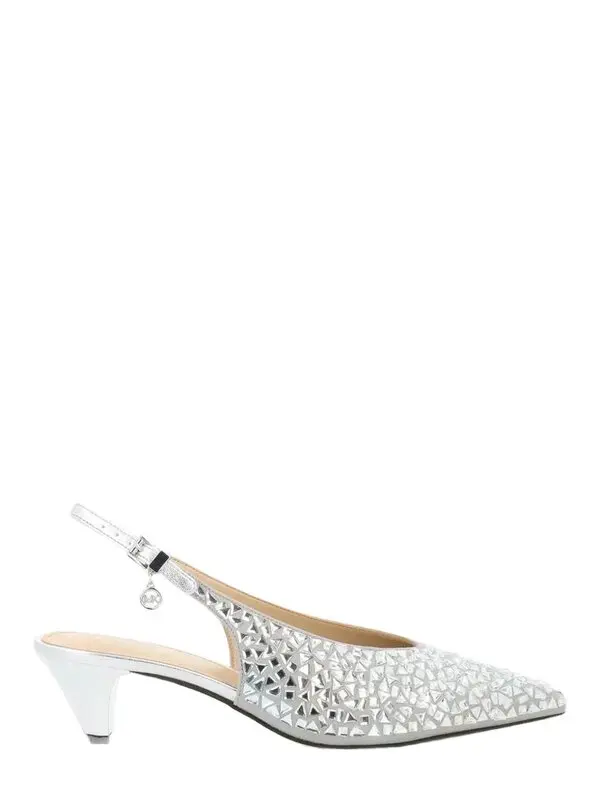 Michael Kors Tonya Embellished Kitten Pumps - Silver