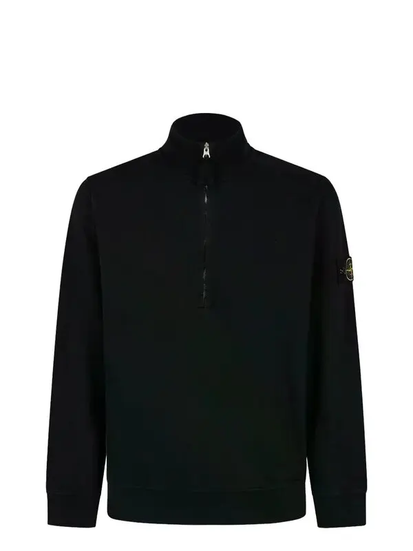 Stone Island 6100068 Brushed Organic-cotton Fleece Sweatshirt - Black