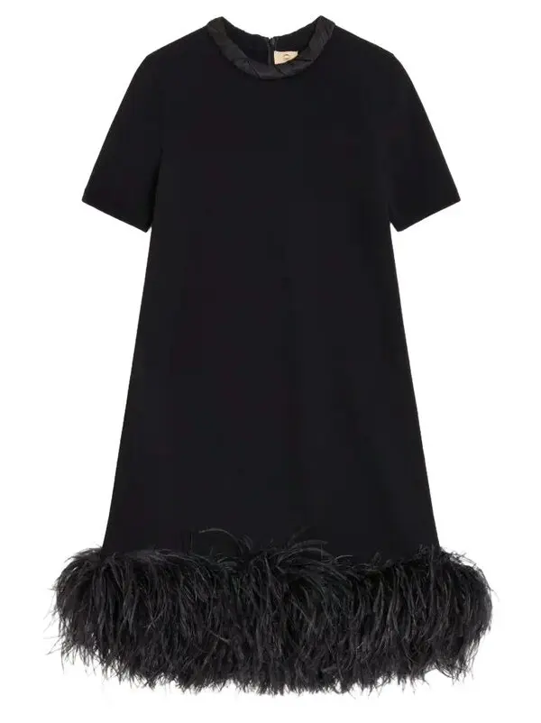 Valentino Garavani Short Embroidered Knit Dress - Black