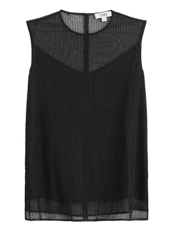 Cos Beaded Knitted Top - Black