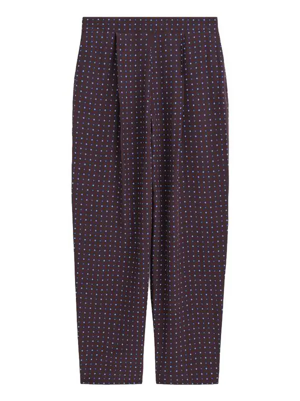 Cos Diamond-print Straight-leg Pants - Red