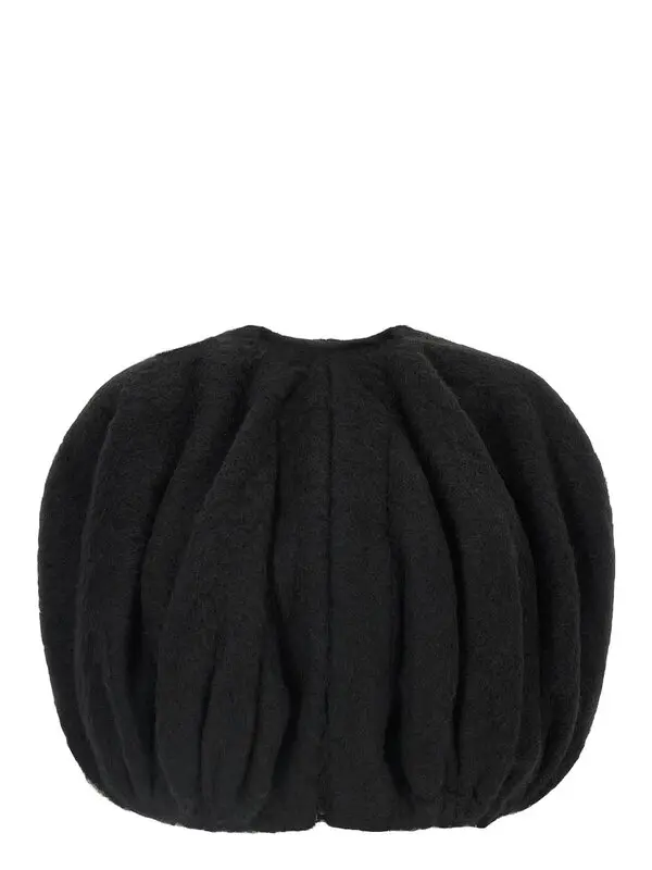 Rick Owens Short Wool-blend Cape With Crew Neck And Concealed Closure - Black