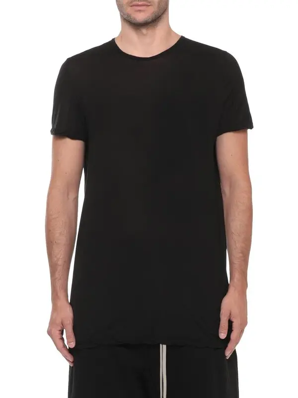 Rick Owens Longline Cotton Short-sleeved T-shirt With Straps - Black