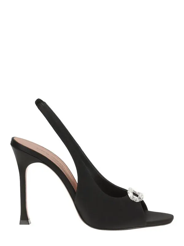 Amina Muaddi Heeled Sandal - Black