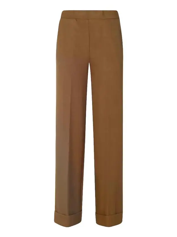 SEMICOUTURE Pressed-crease Turn-up Trousers - Brown