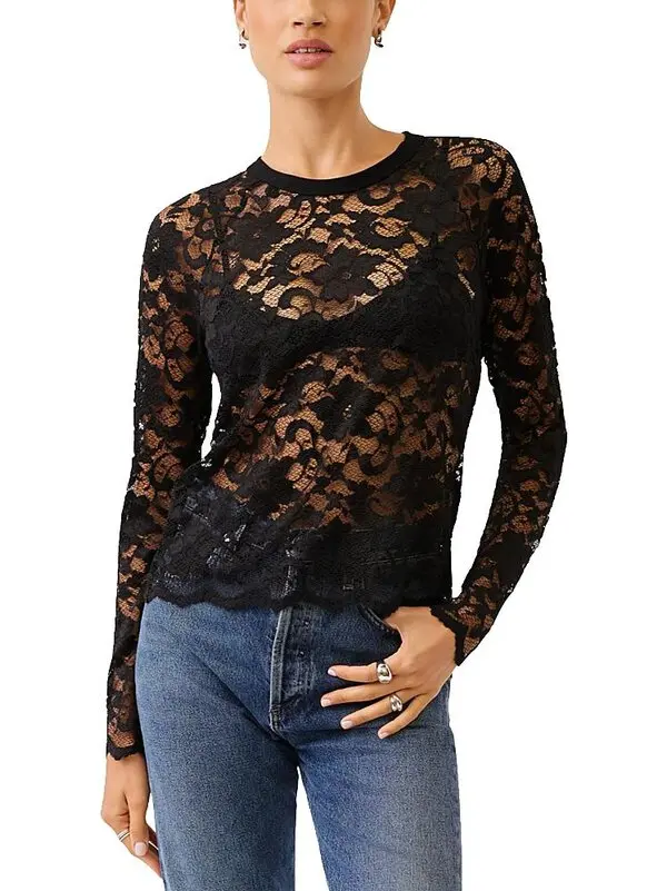 Fifteen Twenty Marlena Lace Top - Black
