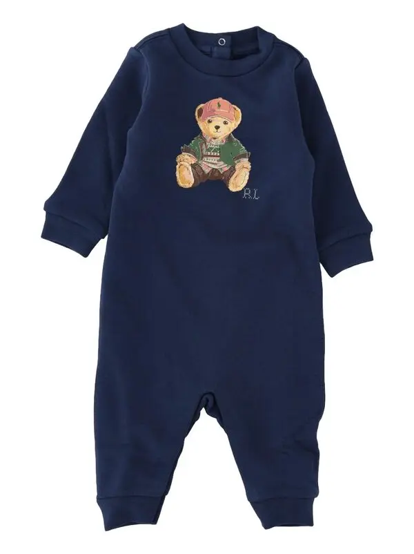 Polo Ralph Lauren Ribbed Knit Mini Coverall For Baby - Blue