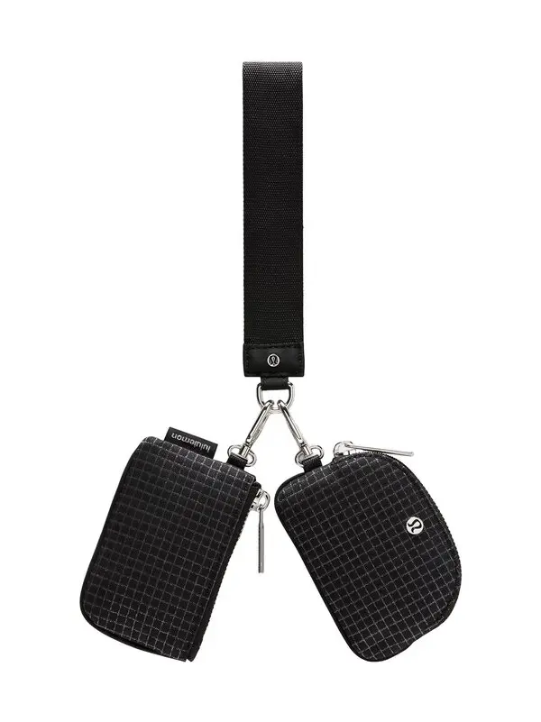 Lululemon Dual Pouch Wristlet - Black/silver