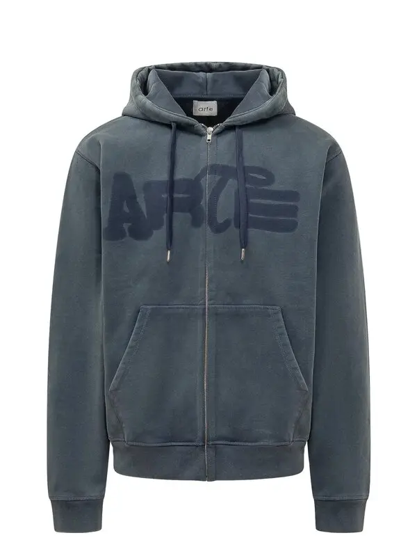 ARTE ANTWERP Fadeout Zip Hoodie - Navy
