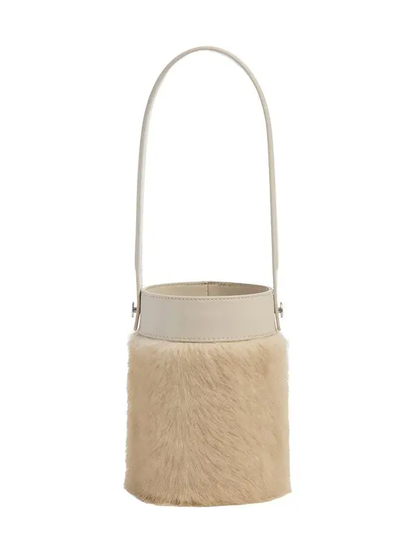 Apparis Claire Shaved Mink Wine Bag - Beige/latte Multi