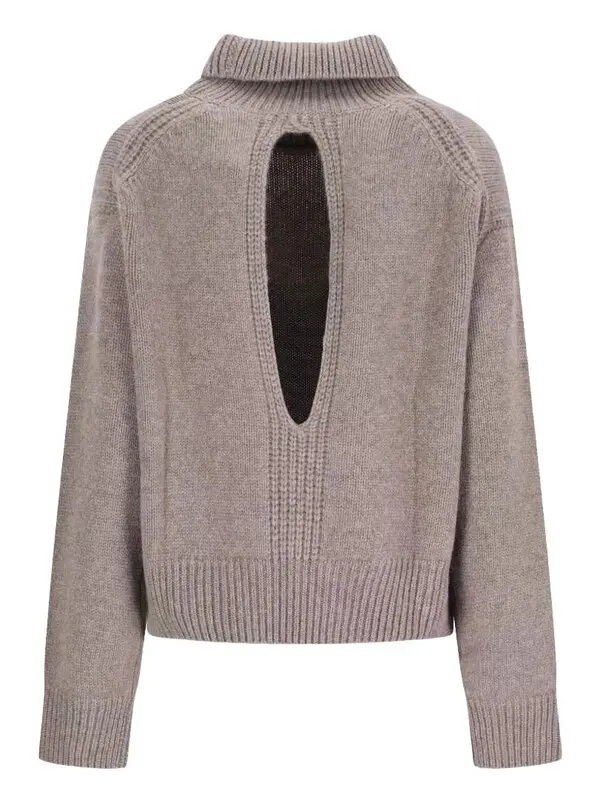 LISA YANG Tiona Cut-out Back Sweater - Neutrals