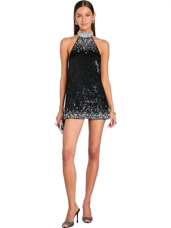 Retrofete Deeanna Embellished Dress - Black/silver