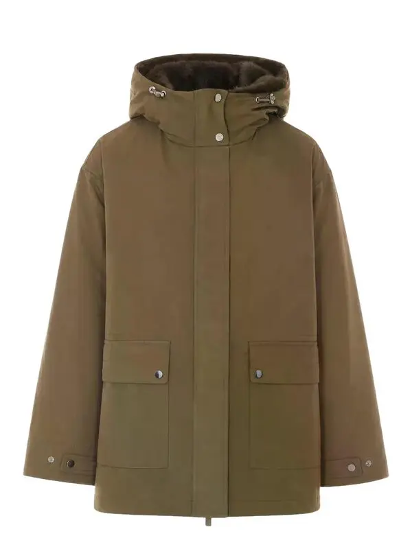 LOU ANDREA Faux-fur Trim Hooded Parka - Brown