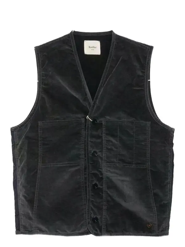KOIKE BARCELONA Quilted Velvet Gilet - Blue