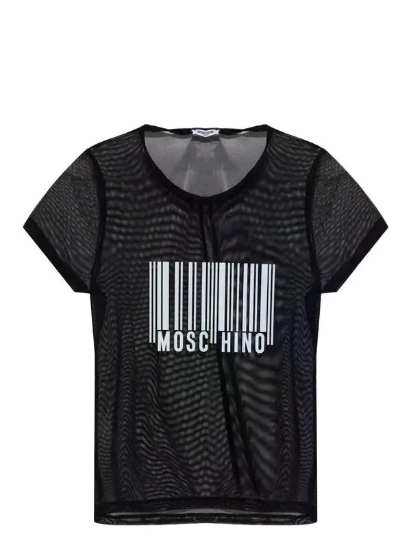 Moschino Mesh Logo-print T-shirt - Black