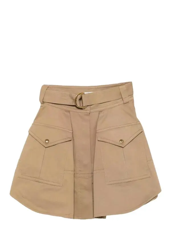 Zimmermann Belted Cargo-pocket Mini Skirt - Neutrals