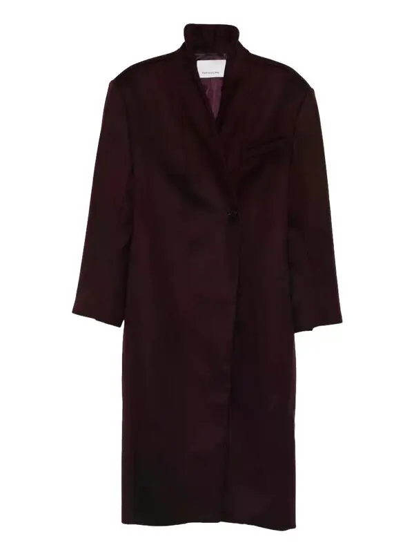 THE FRANKIE SHOP Brea Collarless Coat Burgundy - Red