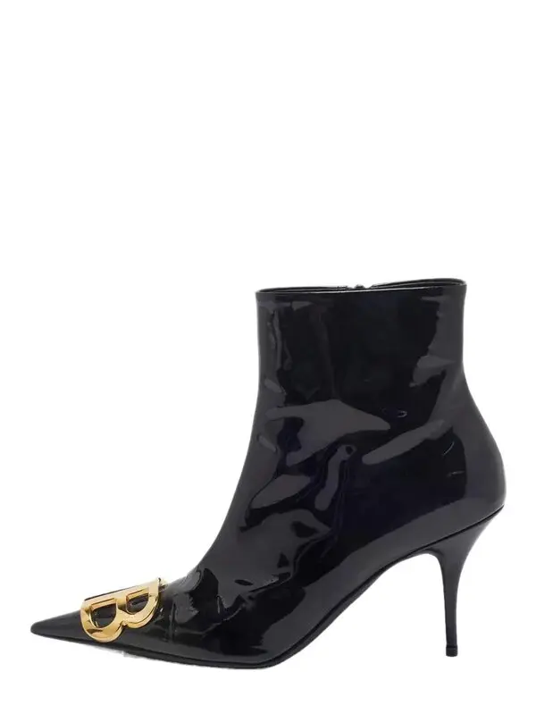 Balenciaga Bb Logo-plaque Ankle Boots - Black