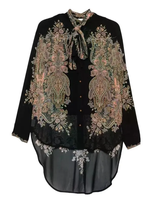Zimmermann Clash Pussy-bow-collar Shirt - Black