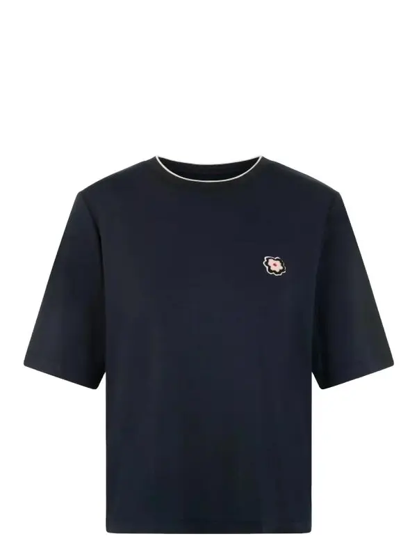 MARCCAIN Floral-patch Crew-neck T-shirt - Blue
