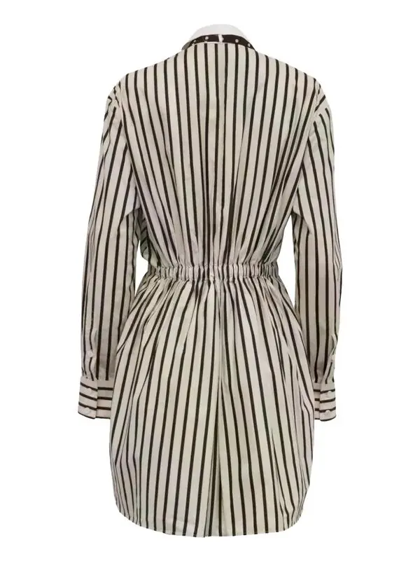 Valentino Garavani Striped Bow Shirt Dress - Neutrals