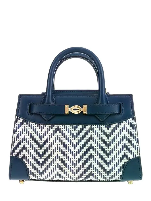 Tyler Ellis 20 Winnie Wicker Tote Bag - Blue