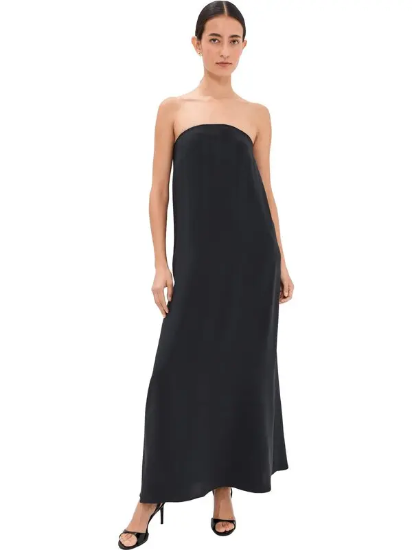 Sablyn Arden Strapless Silk Maxi Dress - Black