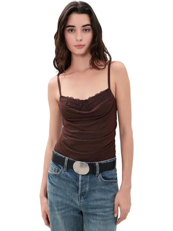 Free People Hard Launch Corset Thong Bodysuit - Black