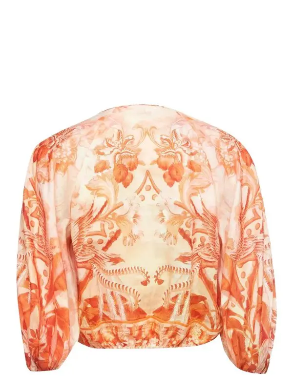 Zimmermann Lyre Palm-print Blouse - Neutrals