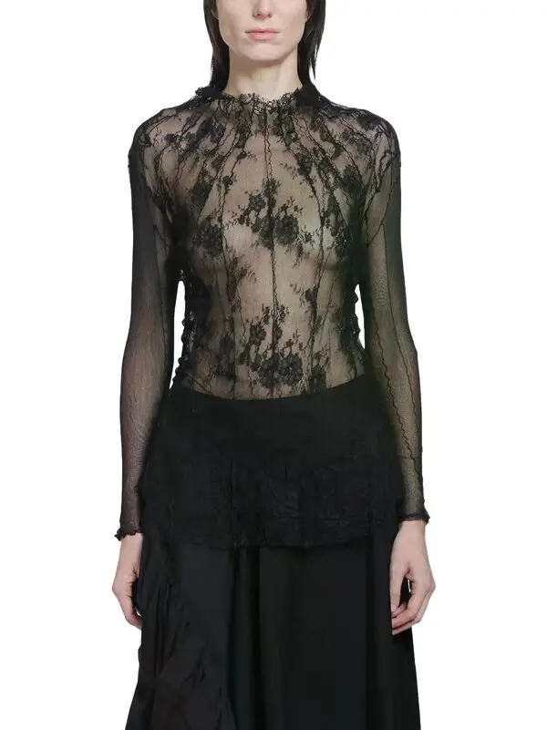MARC LE BIHAN Lace Corset-style Top - Black