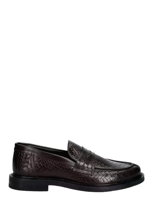 Filling Pieces Woven Twist Woven Slip-on Loafers - Brown