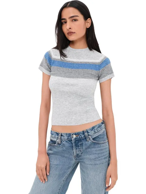 Lioness Kiss & Tell Knit Tee - Cloud Stripe