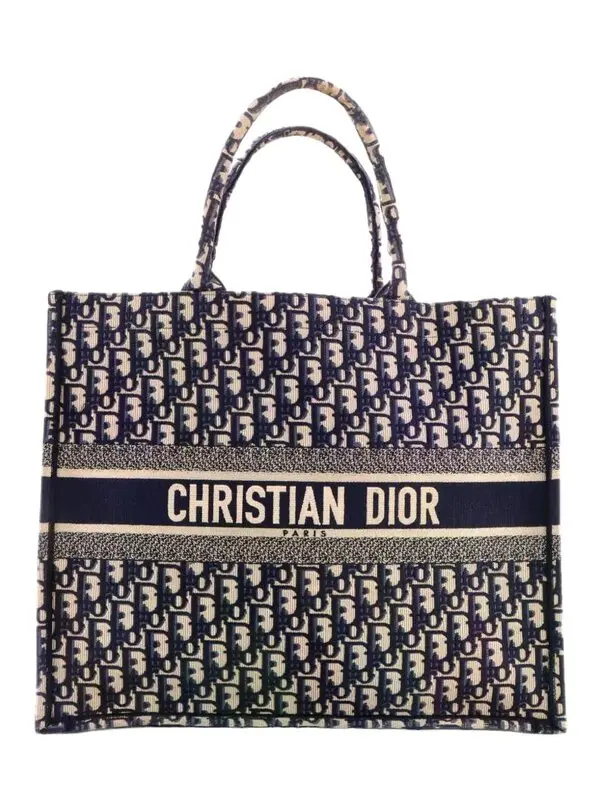 Dior Book Oblique Canvas Large Tote Bag - Blue