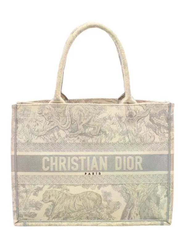 Dior 2000s Medium Book Toile De Jouy Tote Bag - Neutrals