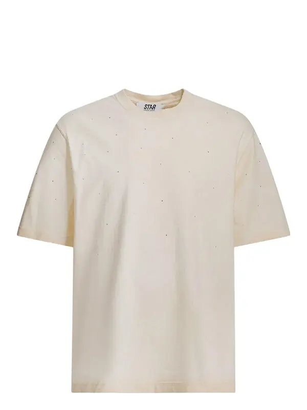 GOLDEN GOOSE Cotton Star T-shirt With All-over Rhinestones - Multicolor