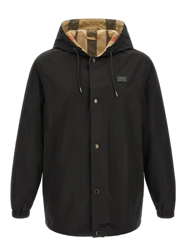 Burberry Reversible Hooded Jacket 'elmhurst - Black