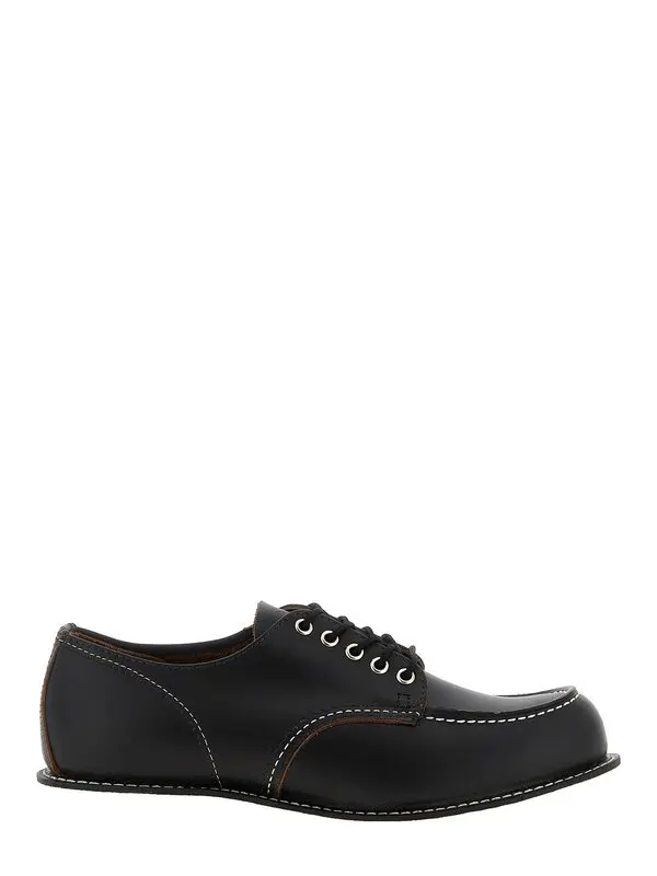 Red Wing Leather Lace-up Shoes With Contrast Stitching - Black