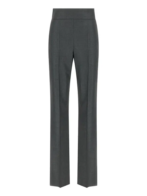 Valentino Garavani Textured Silk Wool Trousers - Gray